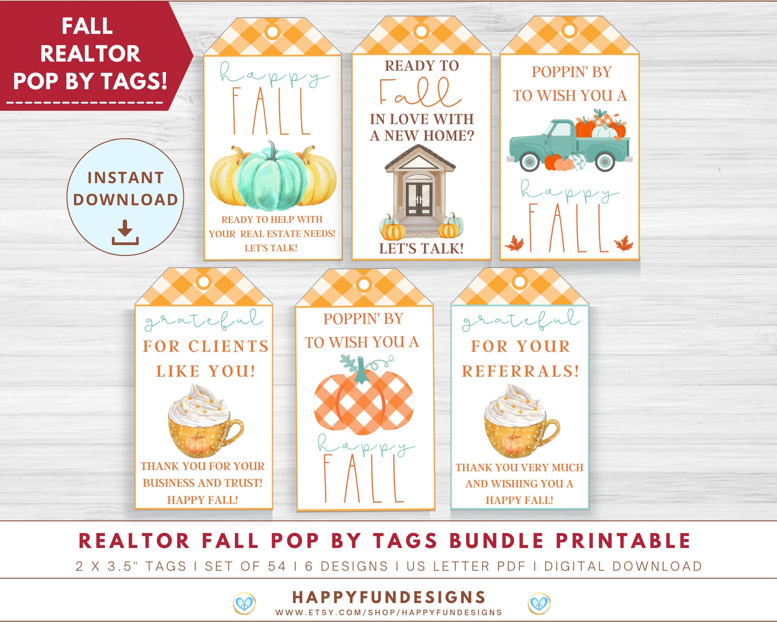 Fall Realtor Pop by Tags Printable, Realtor Closing Gift, Pop by Gift ...