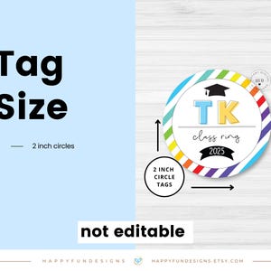 TK Preschool Class Ring Candy Tag Printable, Transitional Kindergarten ...