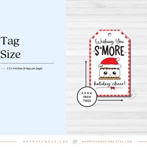 Christmas Smore Tag Printable, Wishing You Smore Holiday Cheer, Teacher ...