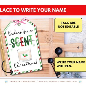 Wishing You a Scentsational Christmas Tag Printable, Cozy Christmas Tag ...