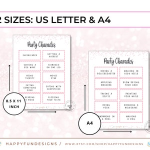 Printable Charades Game, Teen Girl Games, Charades Game for Kids ...