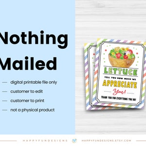 Editable Salad Bar for Teacher Appreciation Printable Salad ...