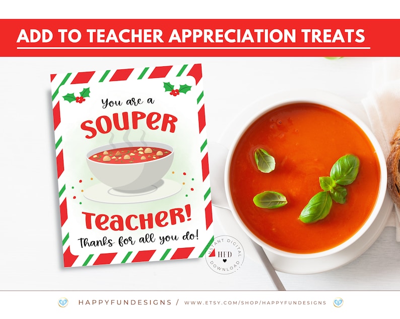 Souper Teacher Appreciation Sign Printable You Are Souper - Etsy