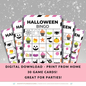 Halloween Bingo Game Printable, Halloween Party Game, Printable Bingo ...