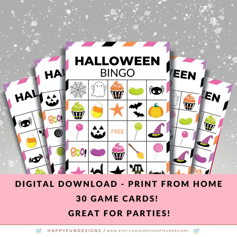 Halloween Bingo Game Printable Halloween Party Game - Etsy