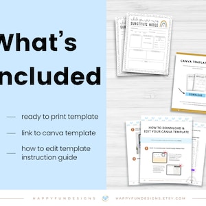 Substitute Teacher Note Template Editable, While You Were Away ...