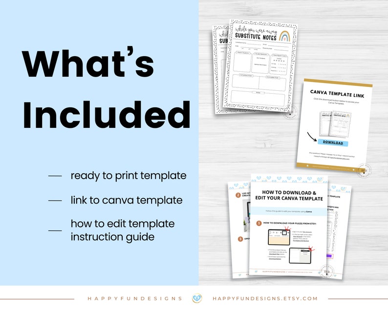 Substitute Teacher Note Template Editable, While You Were Away ...