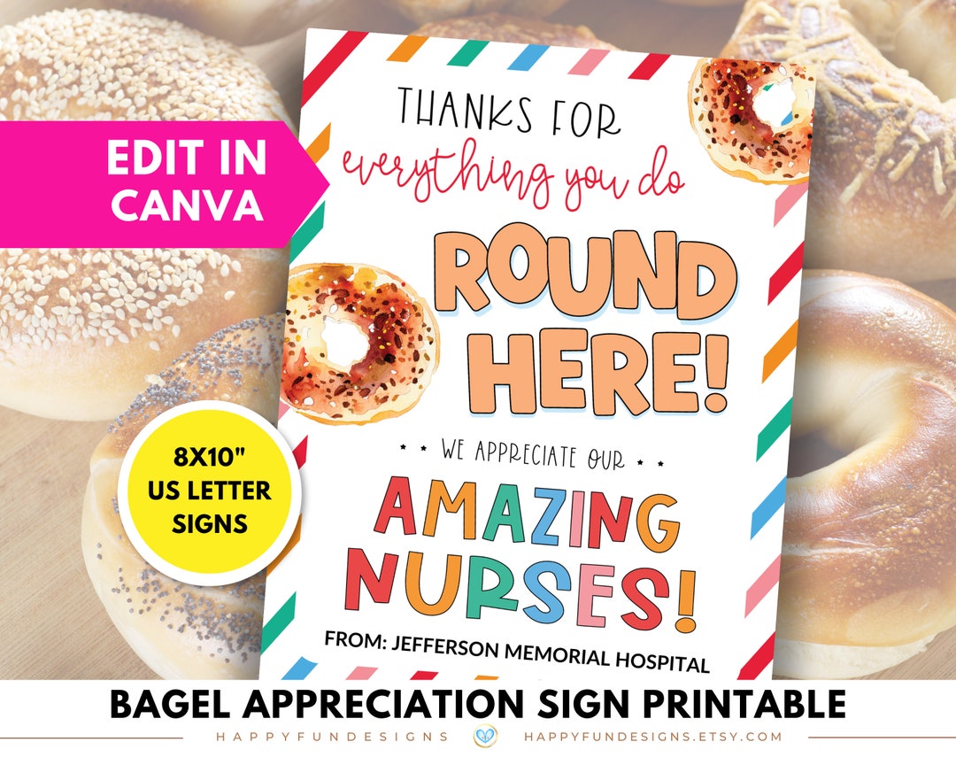 Thanks for Everything You Do Round Here Editable Bagel Nurse ...