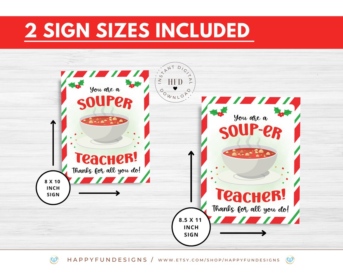 Souper Teacher Appreciation Sign Printable You Are Souper - Etsy
