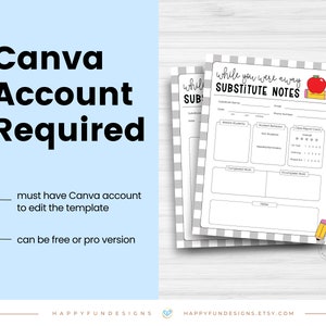 Substitute Teacher Note Template Editable, While You Were Away ...