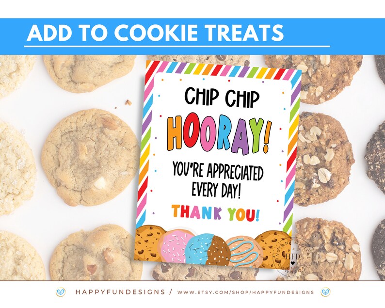 Chip Chip Hooray Sign Printable Cookie Appreciation Teacher - Etsy