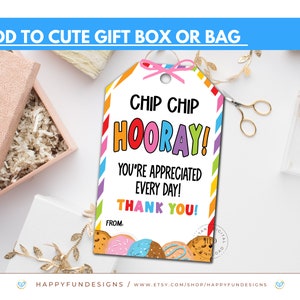 Chip Chip Hooray Tag Printable, Teacher Cookie Tag, Teacher Staff ...