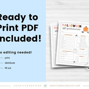 Editable Halloween Questionnaire Boo Buddies Printable Youve Been Booed ...