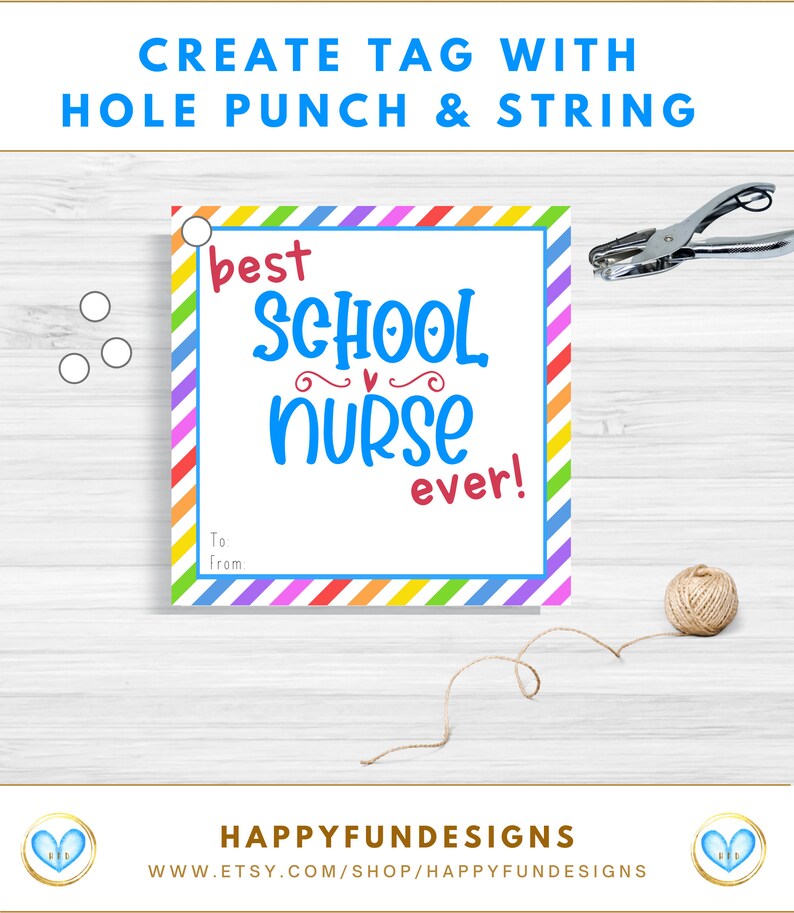 School Nurse Appreciation Gift Tags Printable Best School - Etsy