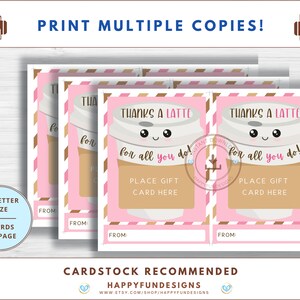 Teacher Gift First Day of School, Coffee Gift Card Holder Printable ...