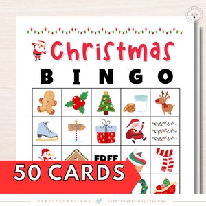 Christmas Classroom Bingo Game Printable, Christmas Eve Game, Xmas ...