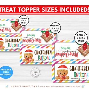 Gingerbread Buttons Treat Bag Topper Printable, Gingerbread Activities ...