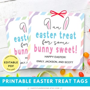 Easter Treat for Some Bunny Sweet Tag Printable, Editable Bunny Tag ...
