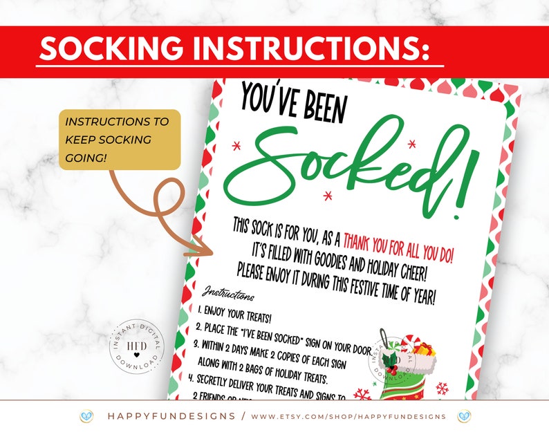 You've Been Socked Printable PTA Thank You Teacher Staff - Etsy