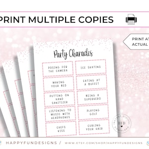 Printable Charades Game, Teen Girl Games, Charades Game for Kids ...