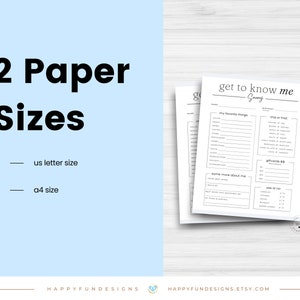Get to Know Me Printable, Work Exchange Gift, Editable Survey, All ...