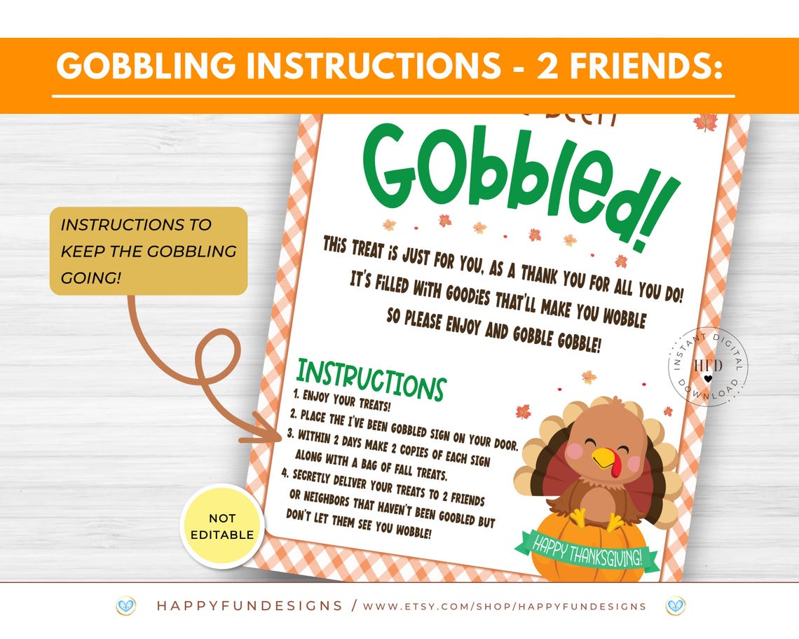 You've Been Gobbled Printable Thanksgiving Teacher Staff Appreciation ...