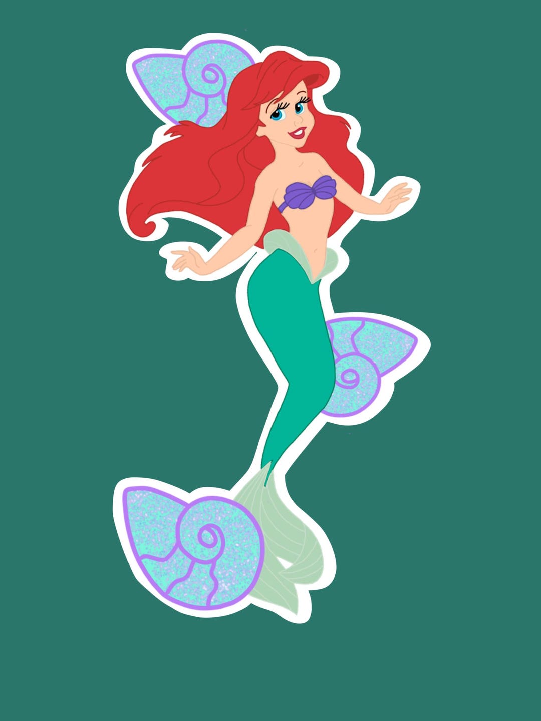 Little Mermaid Shell Sticker - Etsy