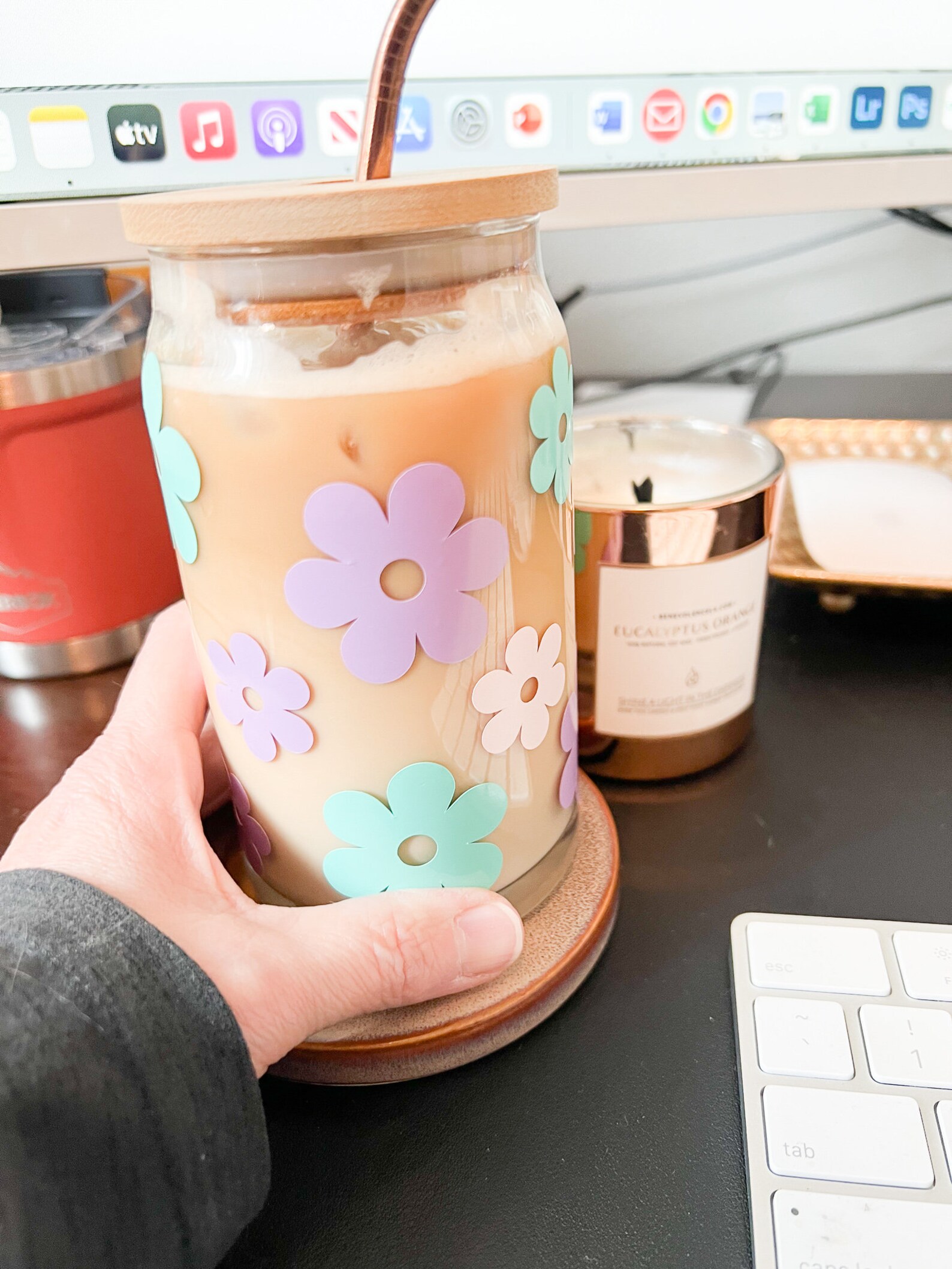 Retro Daisy Coffee Cup Pastel Daisies Ice Coffee Cup Flower | Etsy