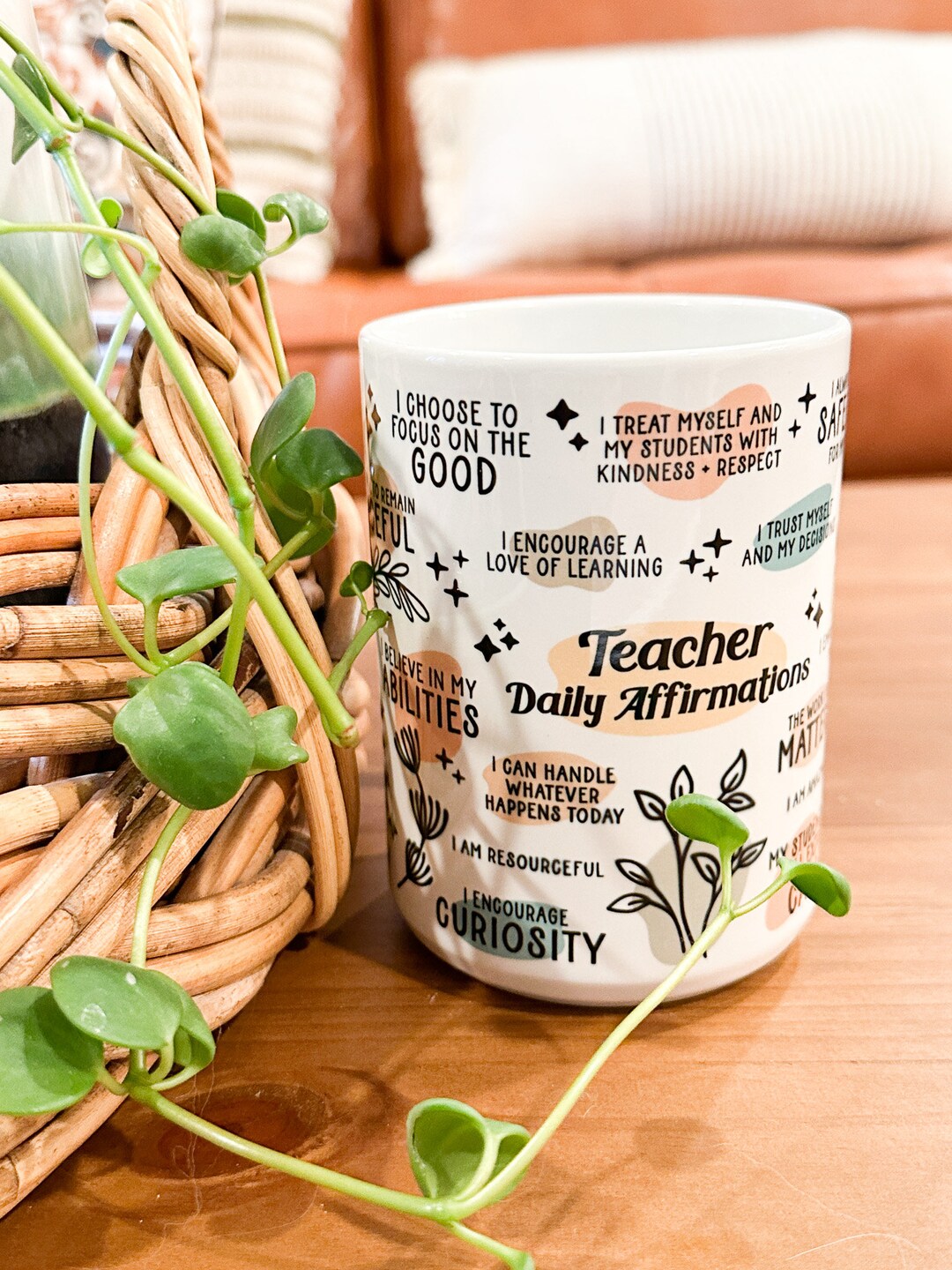 Teacher Daily Affirmations Coffee Mug, Daily Reminders Cup, Mental ...