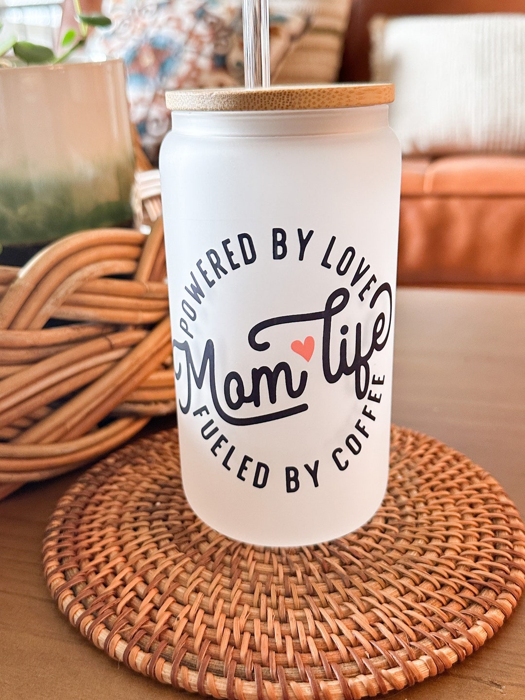 Mom Life Ice Coffee Glass, Momma Coffee Cup, Mother's Day Gift, Ice ...