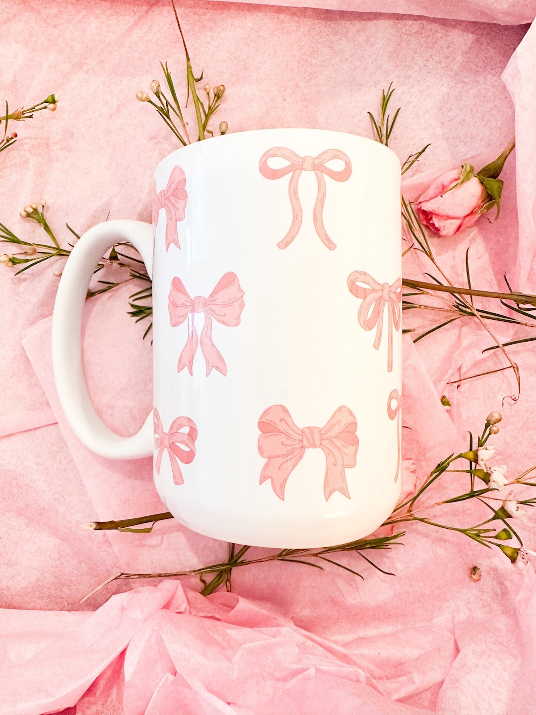 Coquette Coffee Mug, Pink Mug, Cute Bow Mug Gift for Her, Present for ...