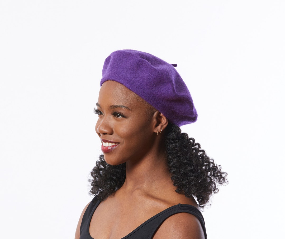 Wool Beret in Purple, Felt Beret for Winter, Classic Beret Hat, Retro ...