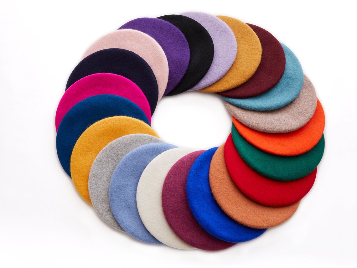 Wool Beret in Cobalt Blue, Royal Blue Beret, Felt Beret for Winter ...