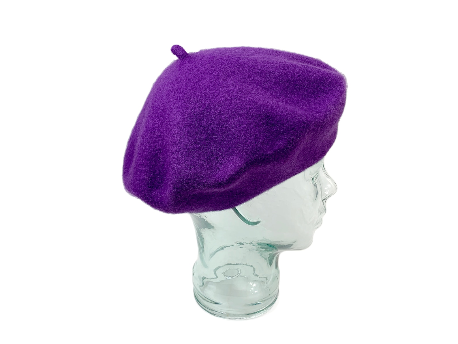 Wool Beret in Purple Felt Beret for Winter Classic Beret | Etsy