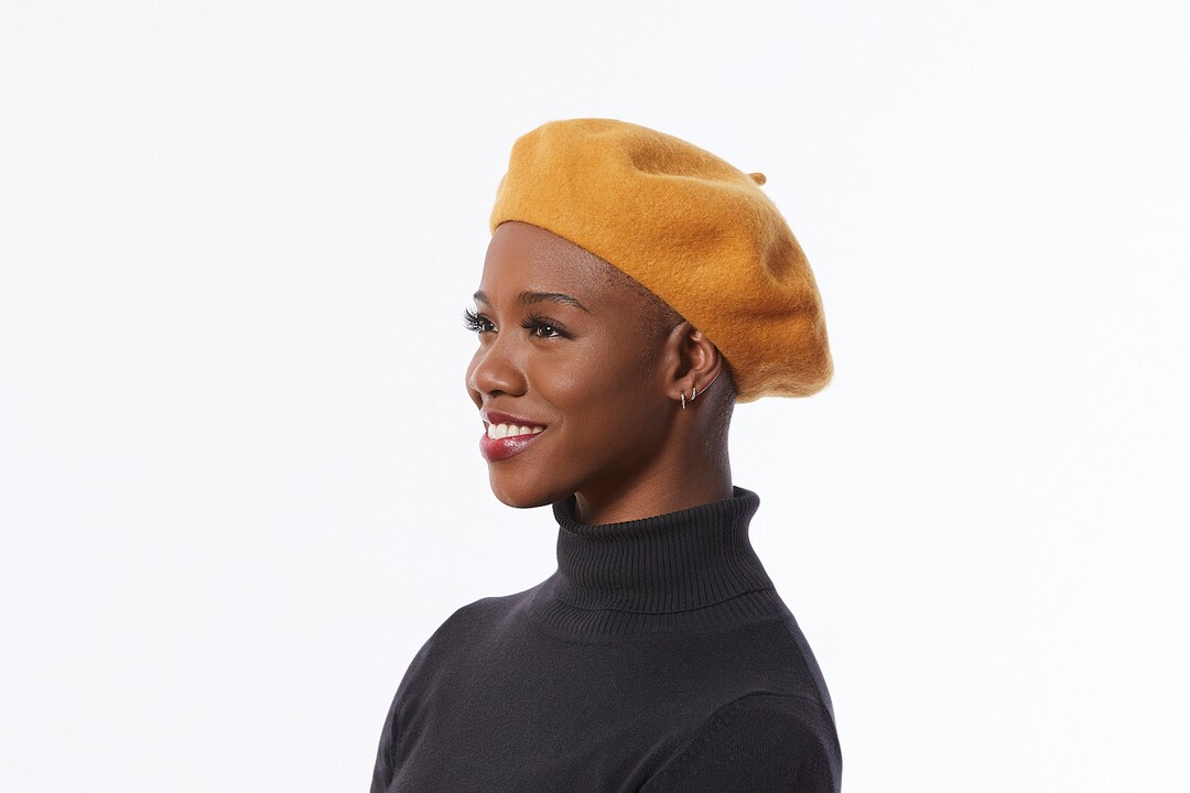 Felted Wool Beret: Mustard Brown Classic Winter Hat - Etsy