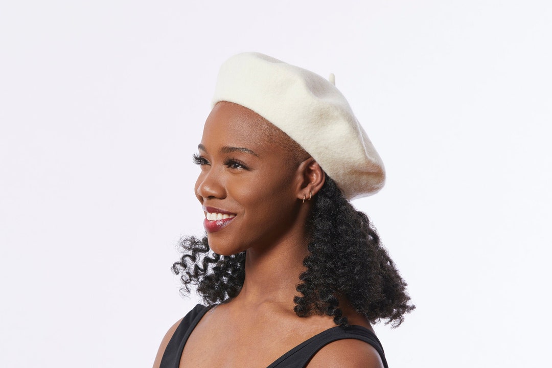 Cream Wool Felt Beret: Classic Winter Hat - Etsy