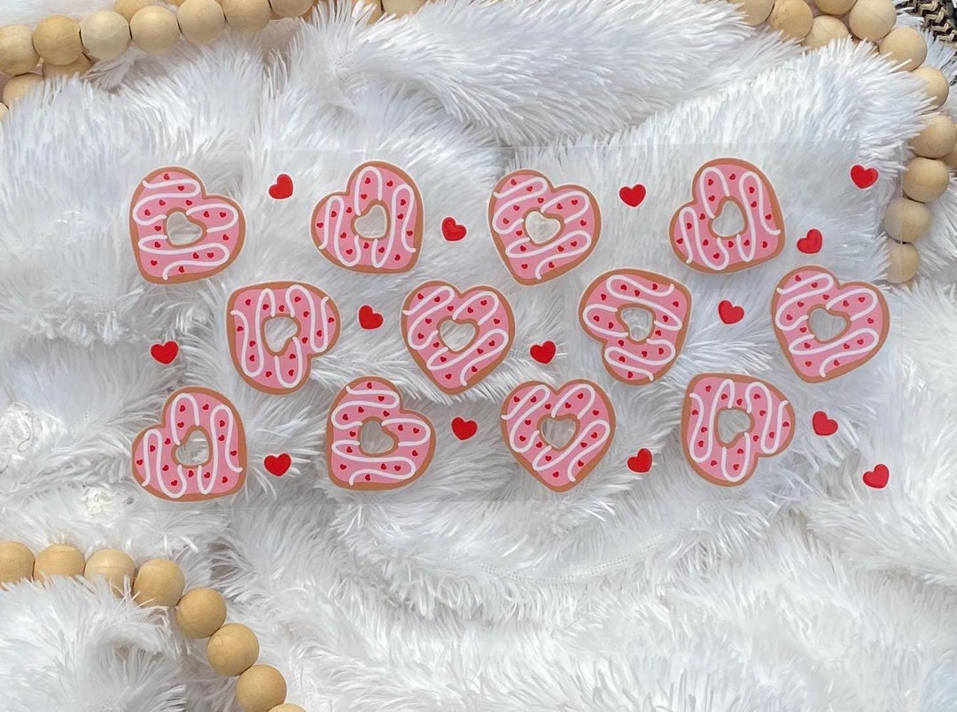 Donut Theme, Heart Sprinkled Donut, UV DTF 16oz Wrap, Cute Donuts (CU3 ...