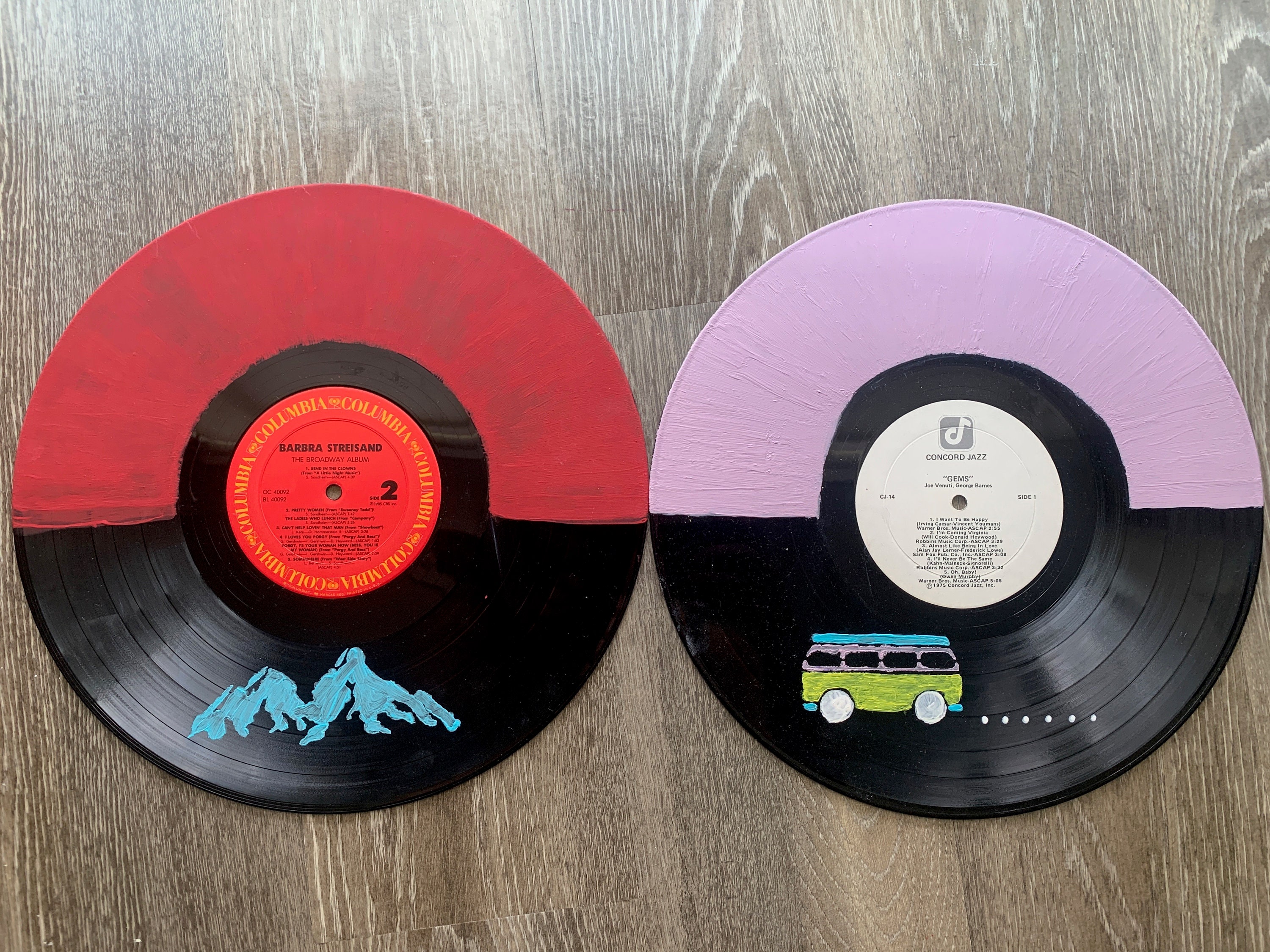 Painted Record Art - Etsy