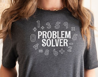 Problem Solver Short Sleeve Tee, Funny Math T Shirt, Gift for Math ...