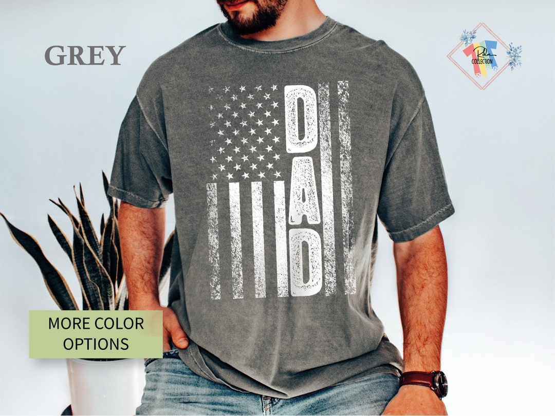 Comfort Color Dad Shirt Fathers Day Gifts American Flag Dad T-shirt Dad ...