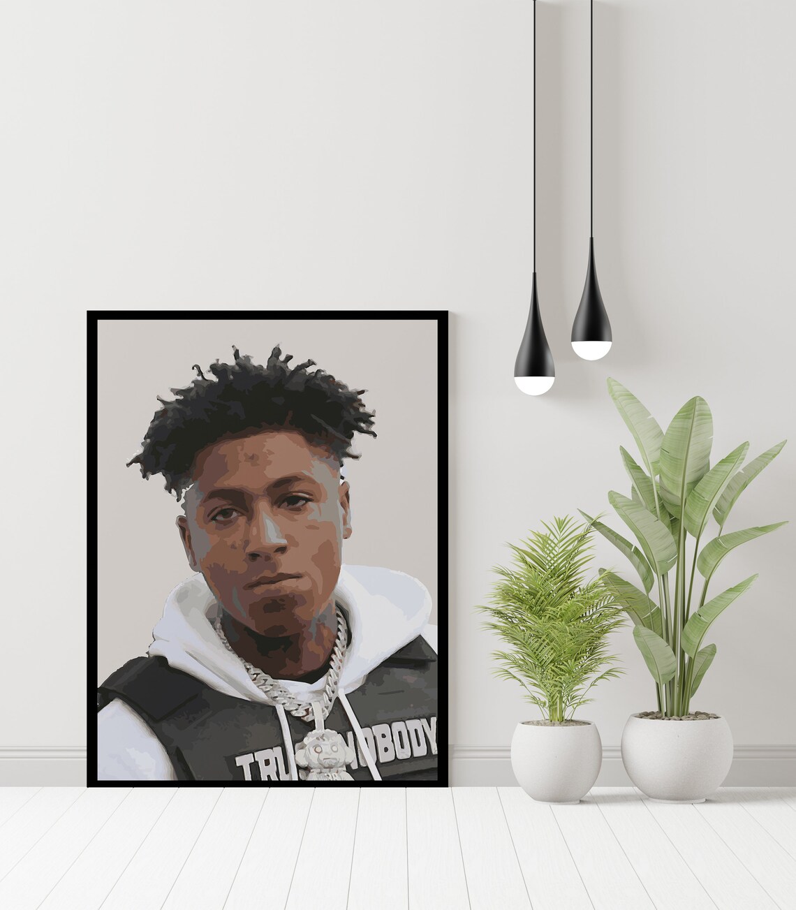 NBA Youngboy Poster Print NBA Youngboy Wall Decor Hip Hop Portrait NBA ...
