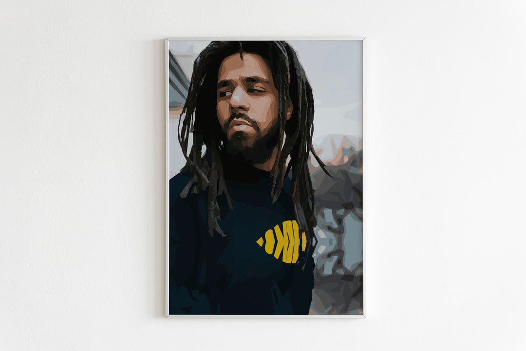 J Cole Poster Print | J Cole Wall Decor | Hip Hop | Portrait | J Cole ...