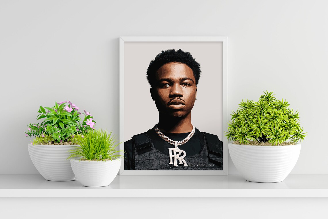Roddy Ricch Poster Print | Roddy Ricch Wall Decor | Hip Hop | Portrait ...
