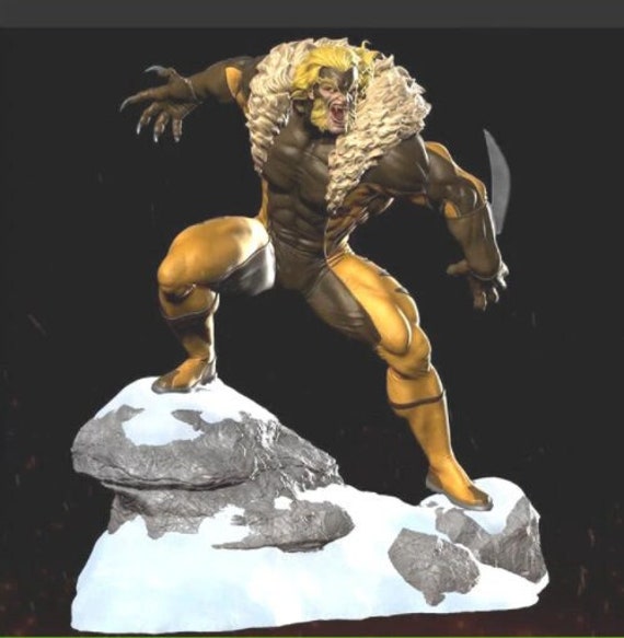 Sculpture Sabertooth X-Men Villain 3D Printed Model Art Objects Art ...