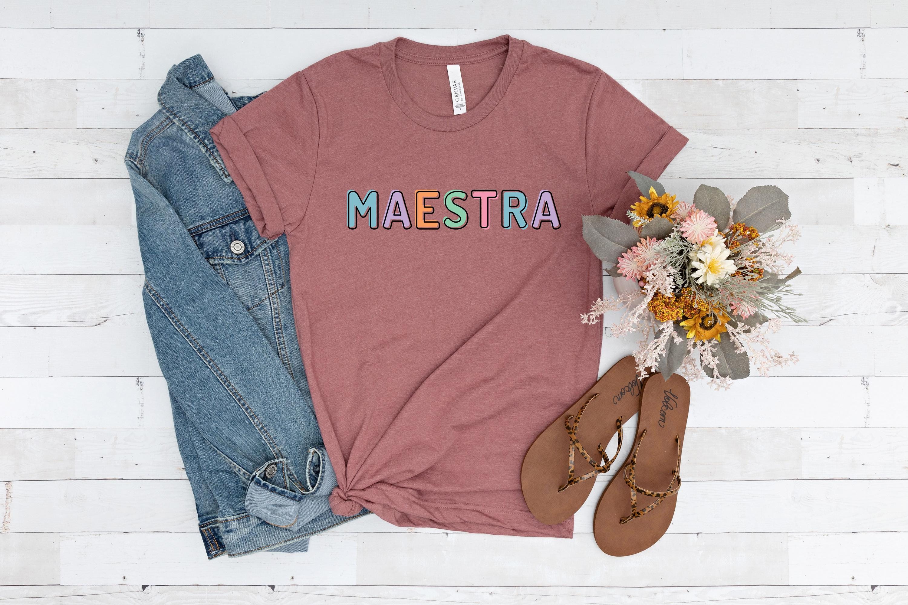 Maestra Shirt, Bilingual Teacher Shirts, Spanish Teacher Shirt, Maestra ...