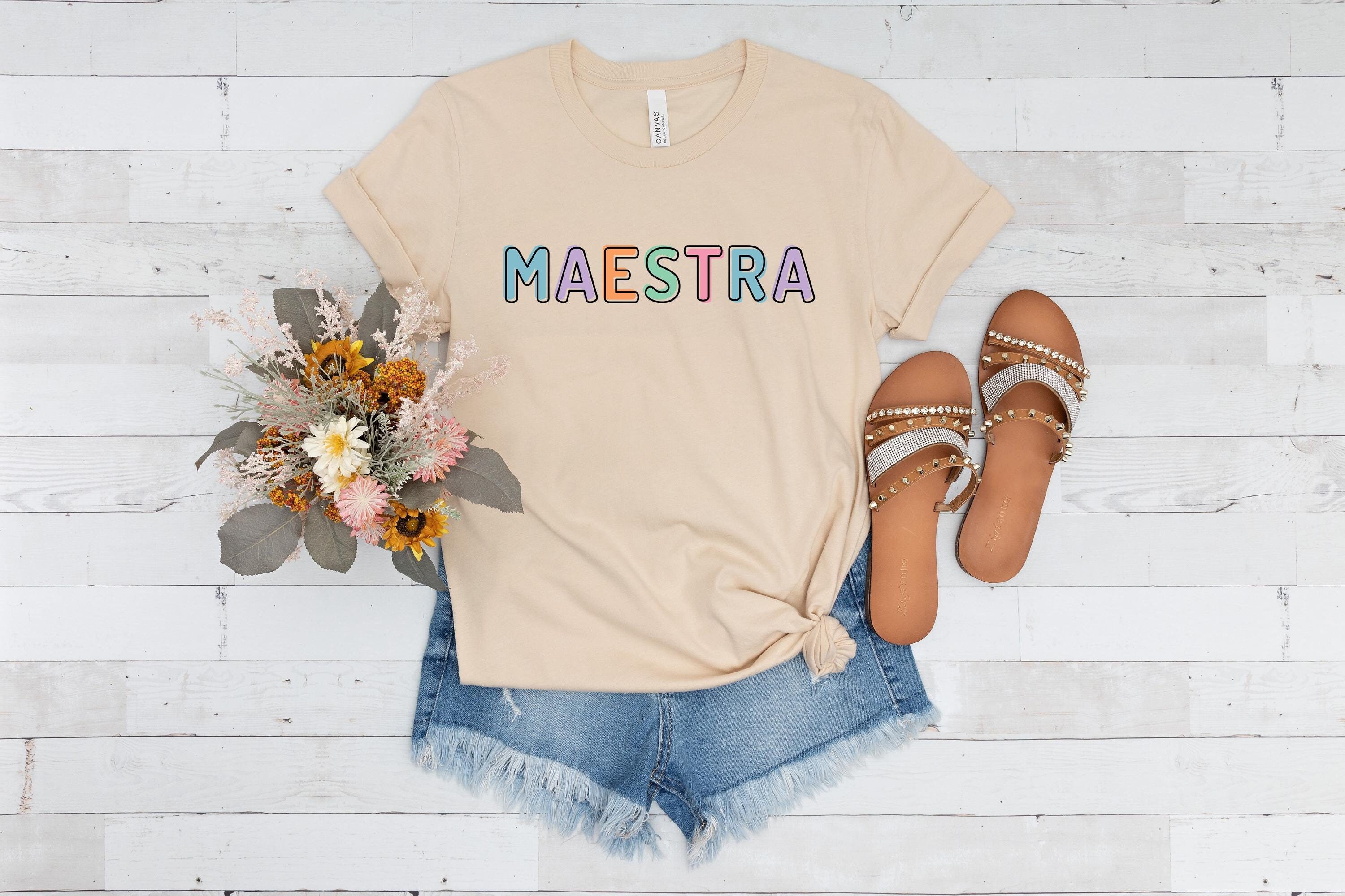Maestra Shirt, Bilingual Teacher Shirts, Spanish Teacher Shirt, Maestra ...