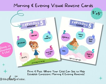 Morning and Evening Routine Chart for Kids - Etsy
