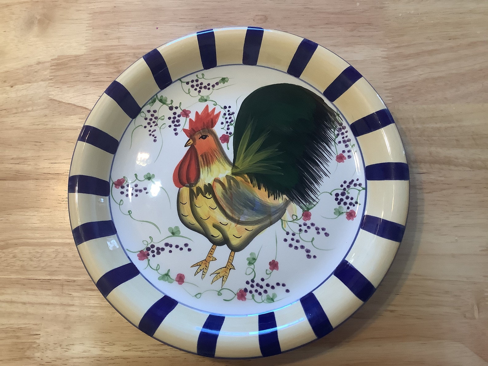 Rooster pattern large dinner plates | Etsy