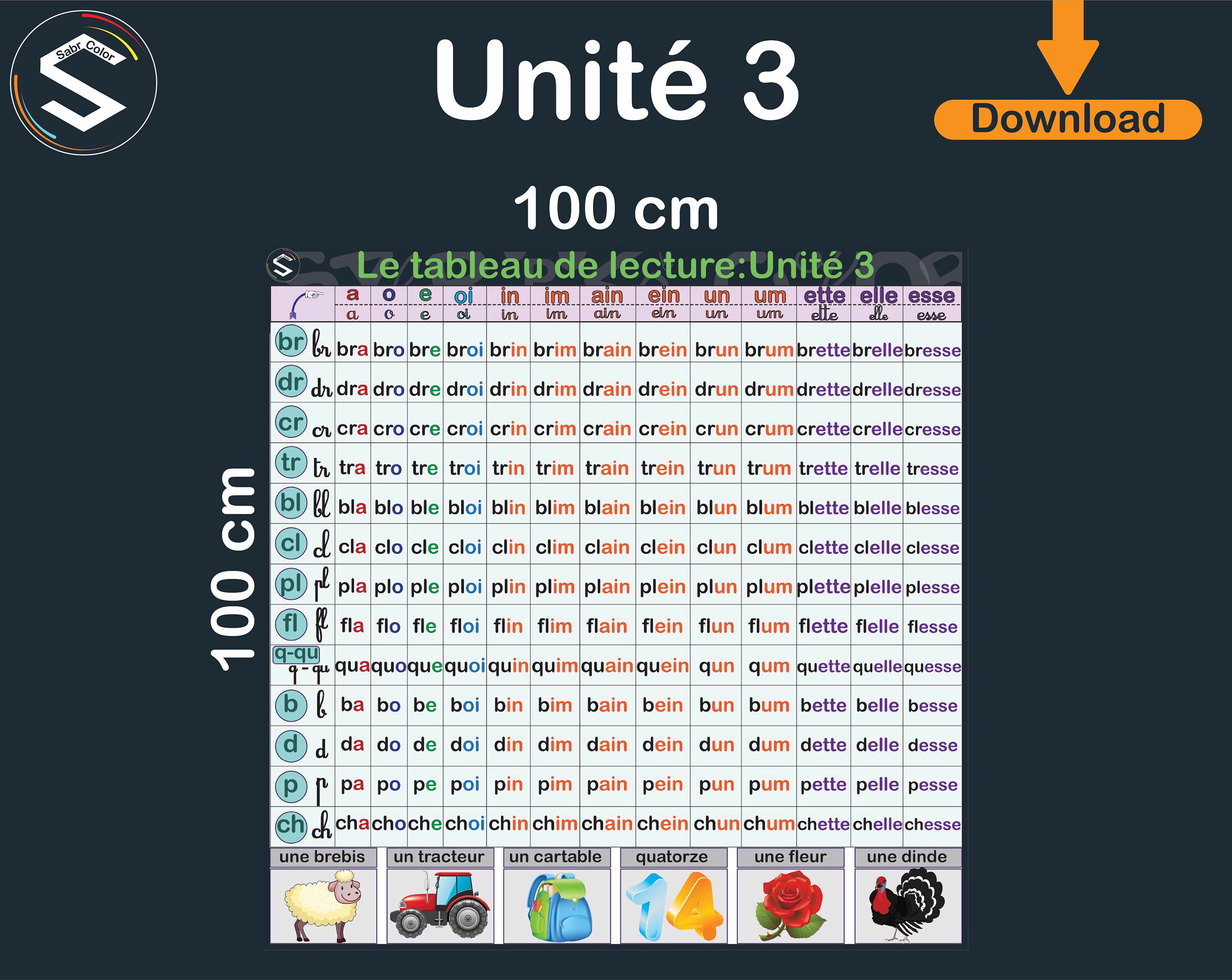 FRENCH Reading Table / Quatre Tableaux De Lecture / Preschool - Etsy