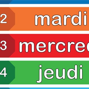 FRENCH Days of the Week Vocabulary Poster for Classrooms Decoration ...